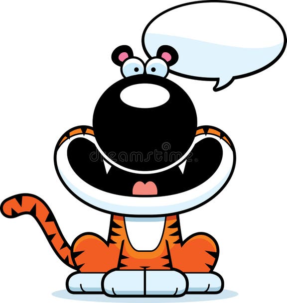 Talking Cartoon Tiger stock vector. Illustration of smiling - 51460798