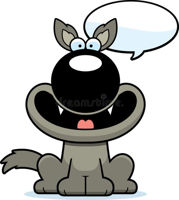 Talking Cartoon Wolf stock vector. Illustration of happy - 51446388