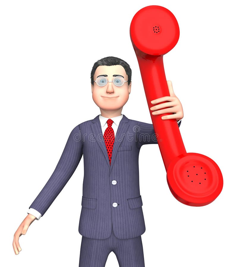 Call Character Represents Entrepreneurial Calls and Talking 3d ...