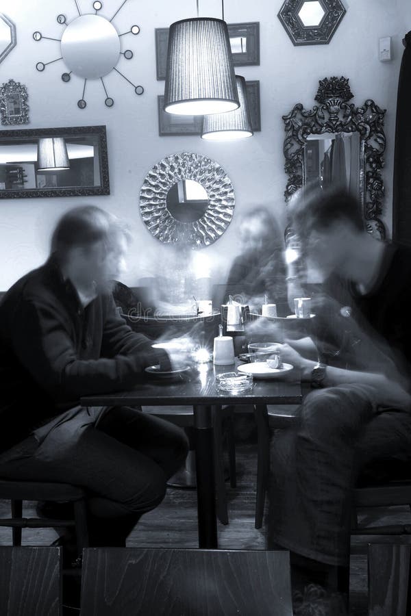 Talking in Coffee Shop editorial stock image. Image of atmosphere ...