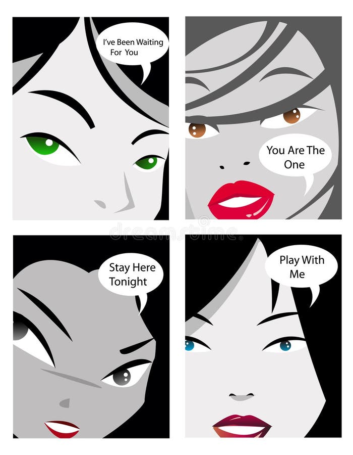 Talking comic girls stock vector. Illustration of speaking - 8823488