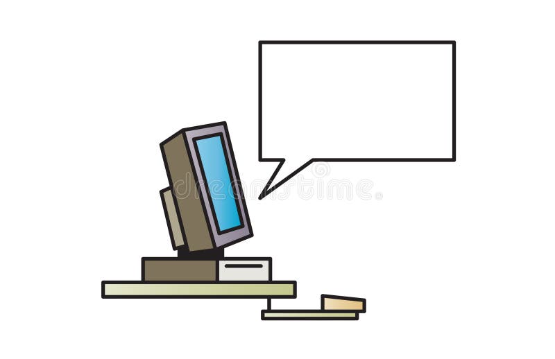 Talking Computer - Illustration Stock Vector - Illustration of view ...