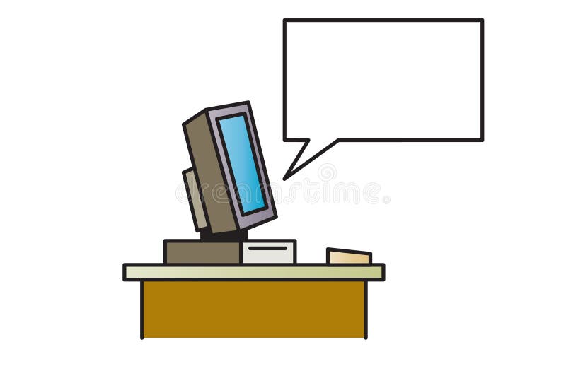 Talking Computer - Illustration Stock Vector - Illustration of ...