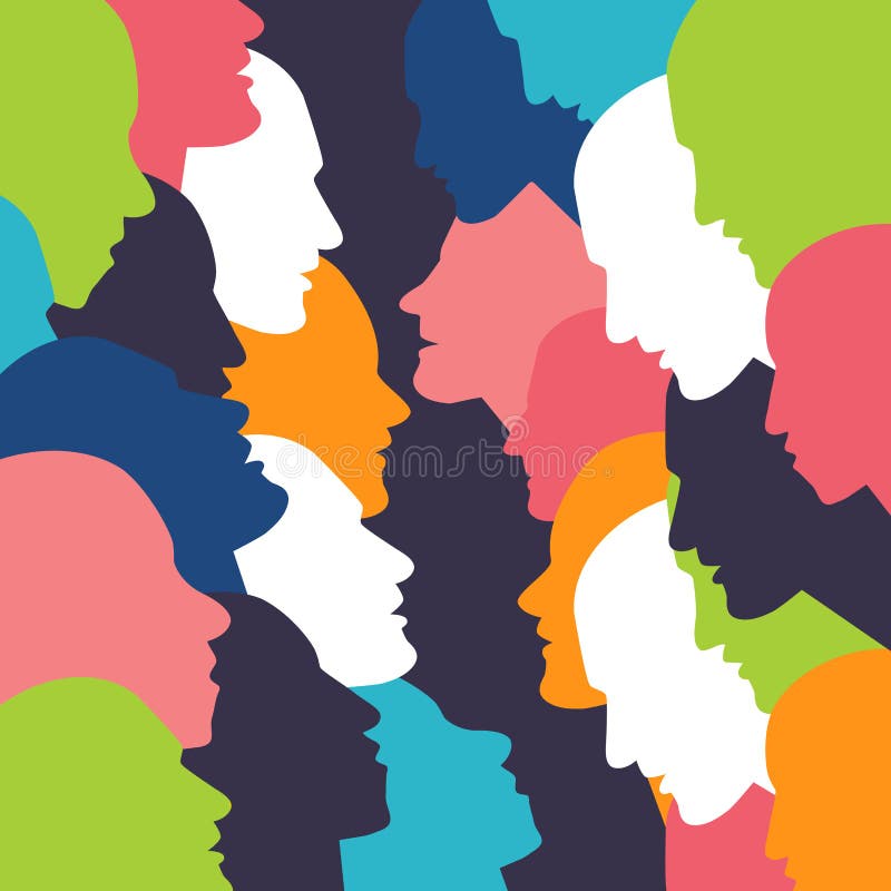 Talking Concept. People Profile Head in Discussion Stock Vector ...