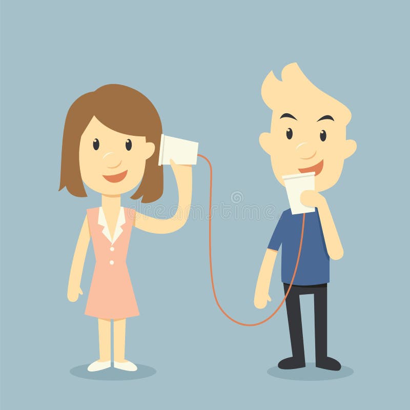 Talking with cup telephone stock vector. Illustration of connection ...