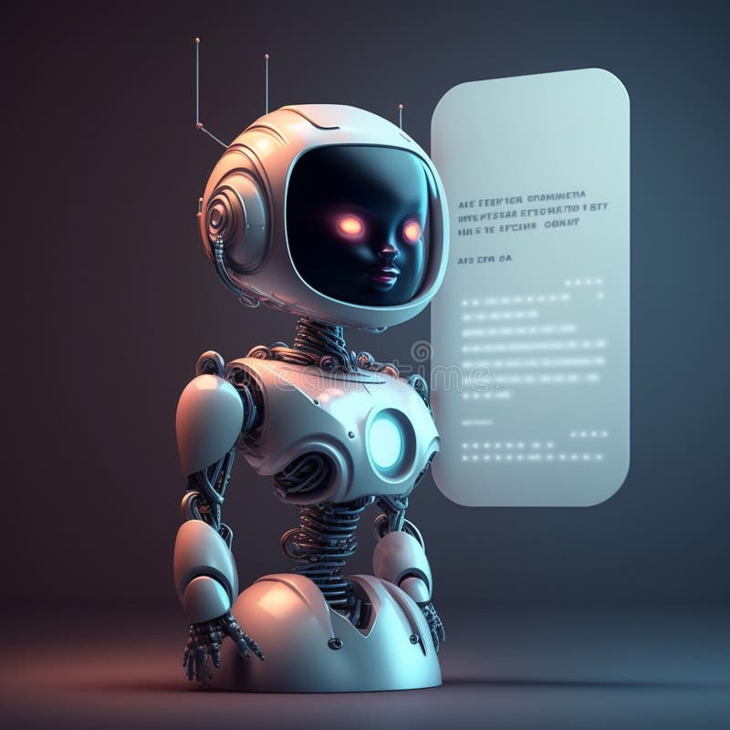 Talking Cute Robot with Artificial Intelligence. Concept of Chatbot ... Talking Cute Robot with Artificial Intelligence. Concept of Chatbot ...