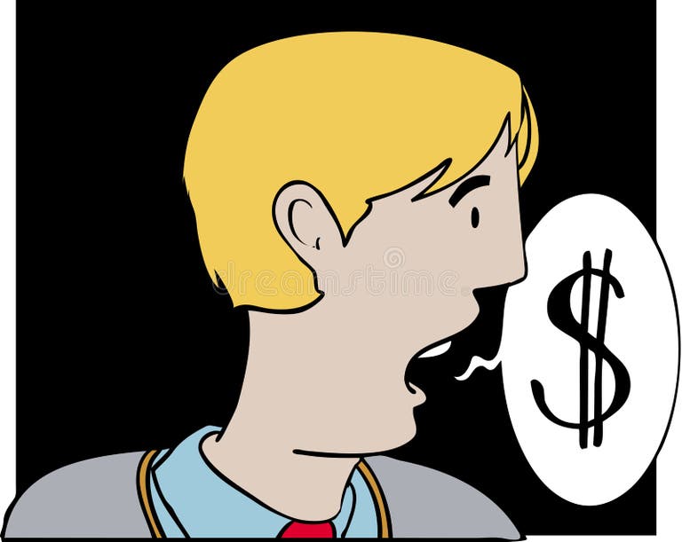 Talking dollars stock vector. Illustration of businessman - 37446841