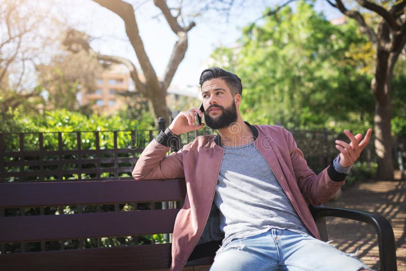 Talking and gesticulating stock photo. Image of bearded - 71172782