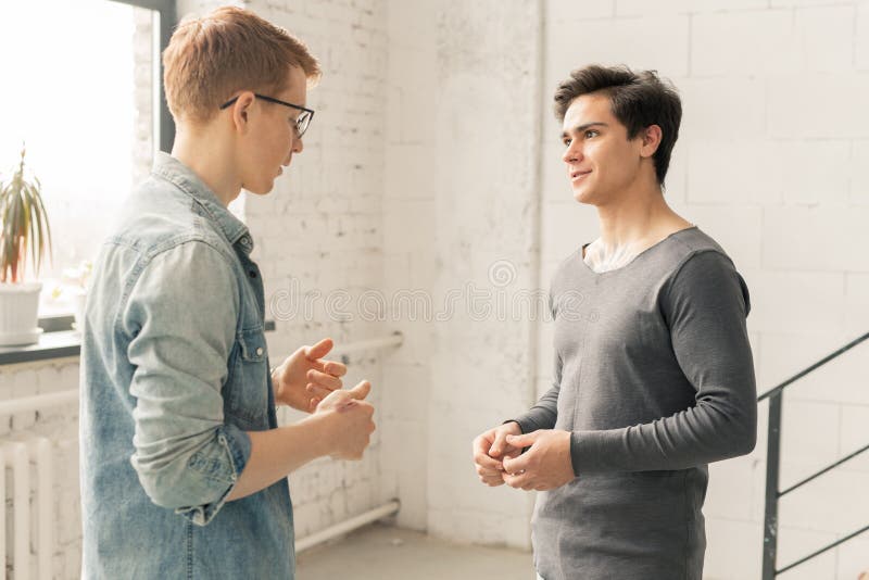 Talking guys stock image. Image of young, discussing - 147127397