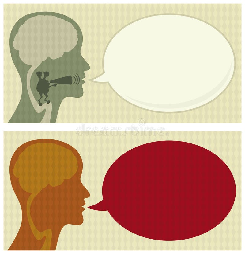 Head Talking Silhouette Stock Illustrations – 2,578 Head Talking ...