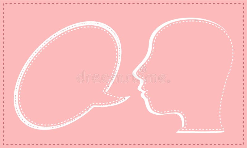 Talking Head with Speech Bubble Stock Vector - Illustration of mind ...