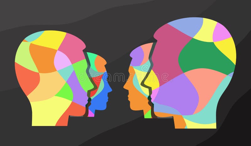 Face To Communication Conversation Stock Illustrations – 1,318 Face To ...