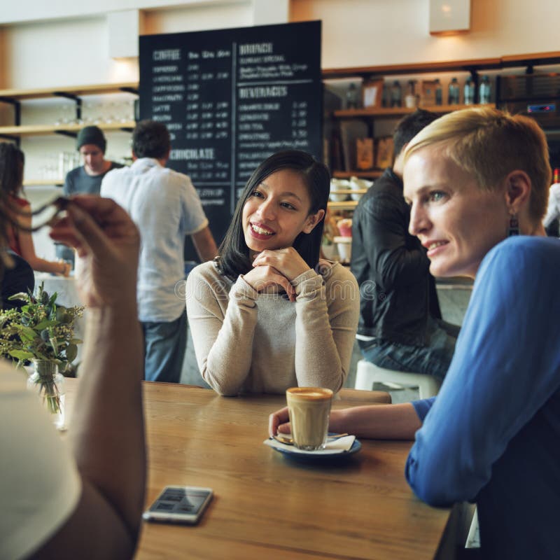 Talking Listening Coffee Meeting Cafe Concept Stock Image - Image of ...