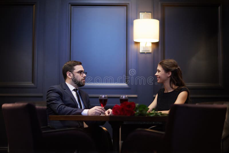 Romantic talk in cafe stock photo. Image of anniversary - 78548296
