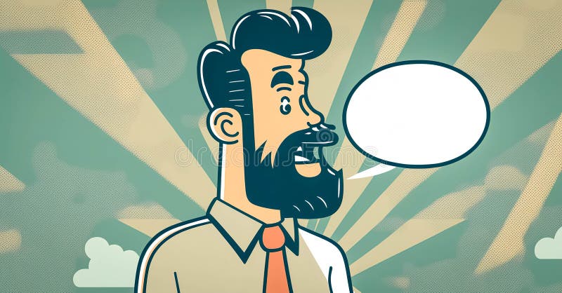 Talking Man with Cloud for Text, Generative AI. Stock Image - Image of ...