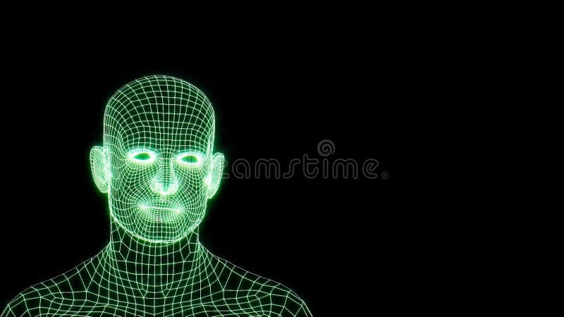 Talking Mesh Head. Grid Head Conversation Stock Video - Video of neon ...