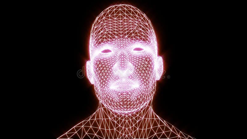 Talking Mesh Head. Grid Head Conversation Stock Footage - Video of talk ...