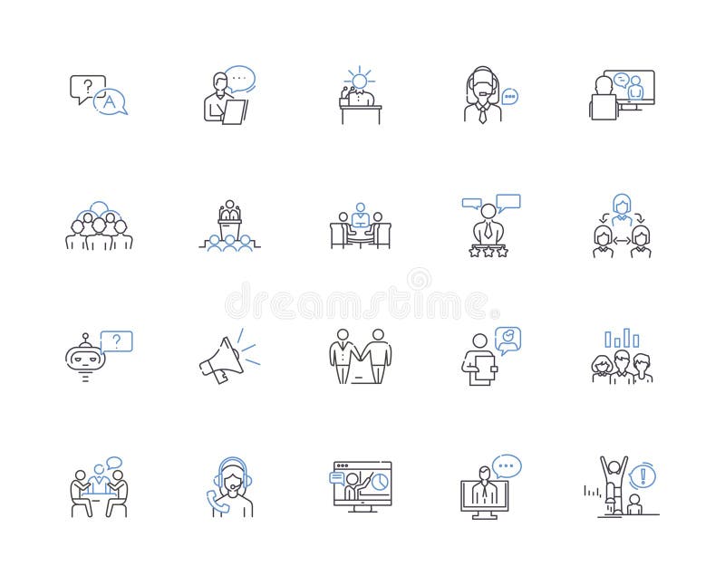 Talking People Outline Icons Collection. Conversing, Chattering ...