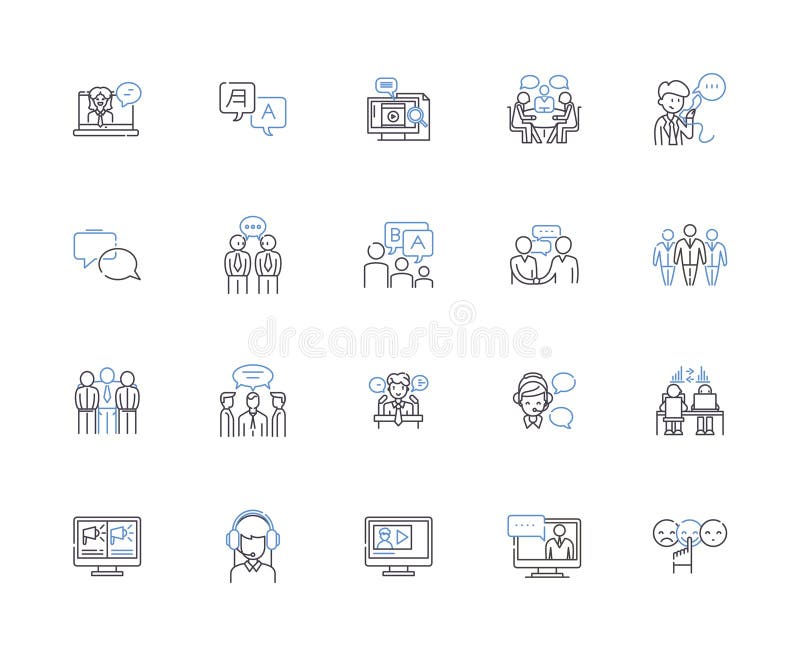 Talking People Outline Icons Collection. Conversing, Chattering ...