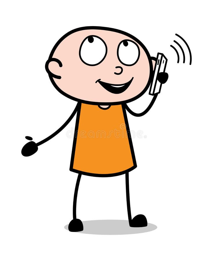 Talking On Phone - Cartoon Thief Criminal Guy Vector Illustration Stock ...