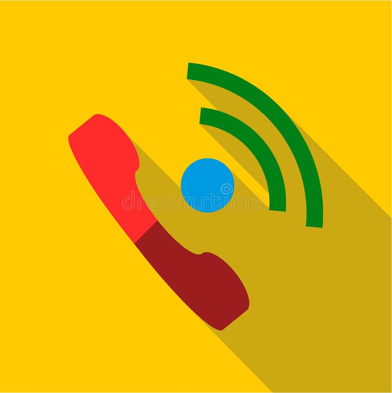 Talking on Phone Icon, Flat Style Stock Vector - Illustration of ...