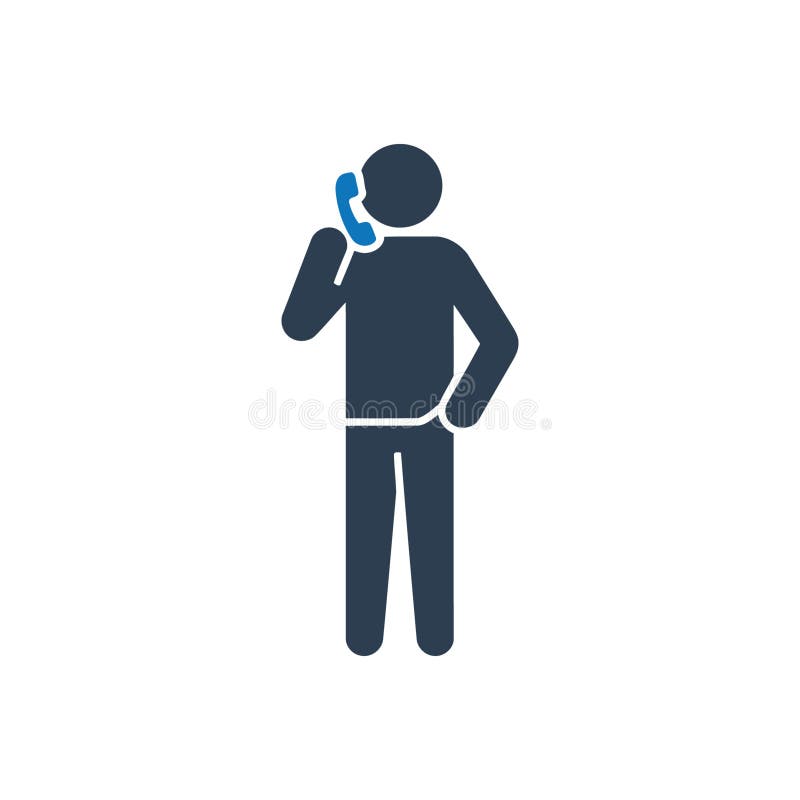 Talking on phone icon stock vector. Illustration of vector - 373774962