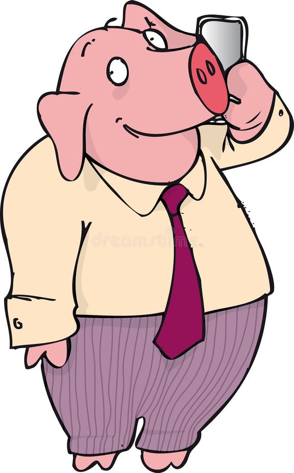 Talking pig stock vector. Illustration of businessman - 55151898