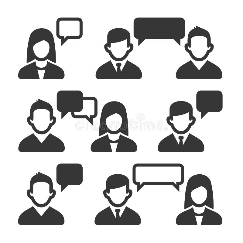 Two People Sign with Chat Buble on White Background. Vector Stock ...