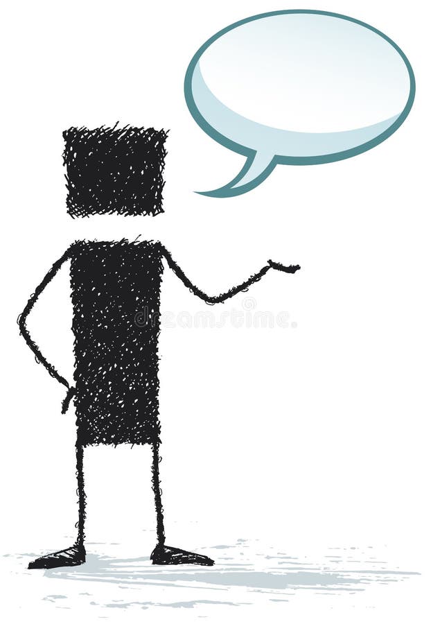 Talking stick figure stock vector. Illustration of bossy - 217063797