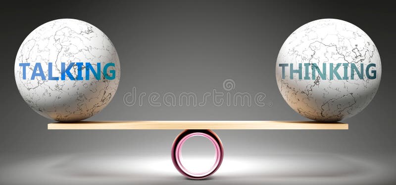 Talking and Thinking in Balance Stock Image - Image of balanced ...