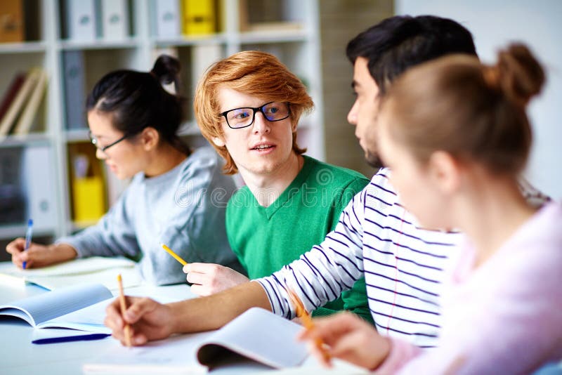 Talking to group-mates stock image. Image of groupmate - 72235245