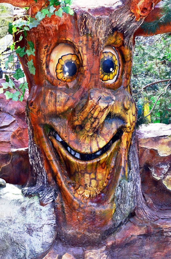 Talking tree stock image. Image of mouth, happy, friendly - 69775787