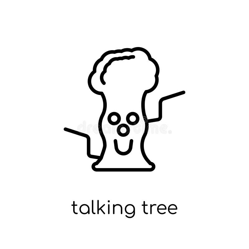 Talking Tree Linear Icon. Modern Outline Talking Tree Logo Conce Stock ...