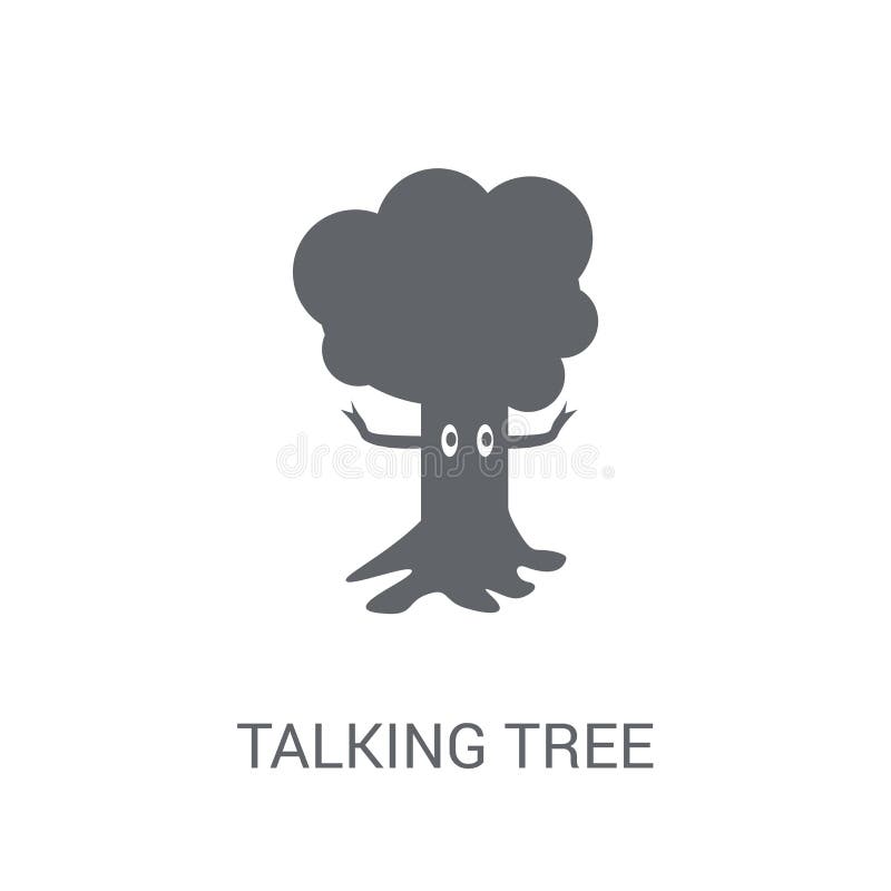 Talking Tree Icon. Trendy Talking Tree Logo Concept on White Background ...