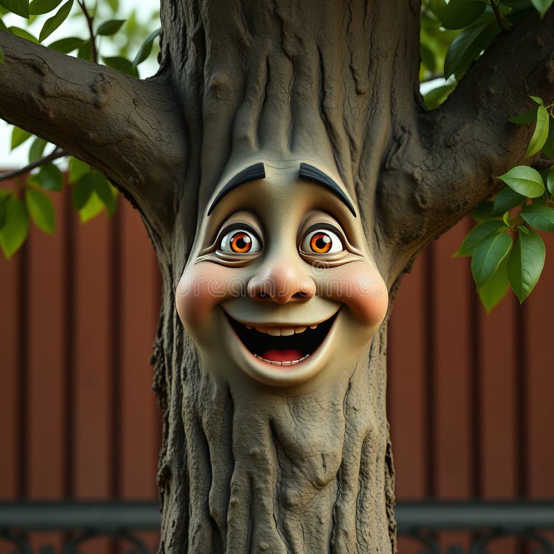 Talking Tree with Happy Face Funny Faces Ultra Realistic Photorealistic ...
