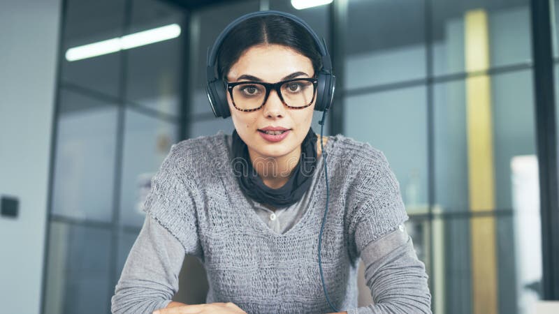 Talking by Video Call on Computer Stock Image - Image of camera, head ...