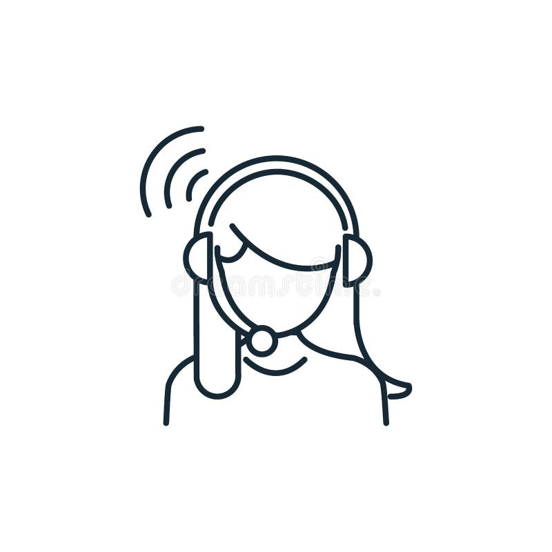 Talking Woman Call Center Agent Flat Style Stock Vector - Illustration ...