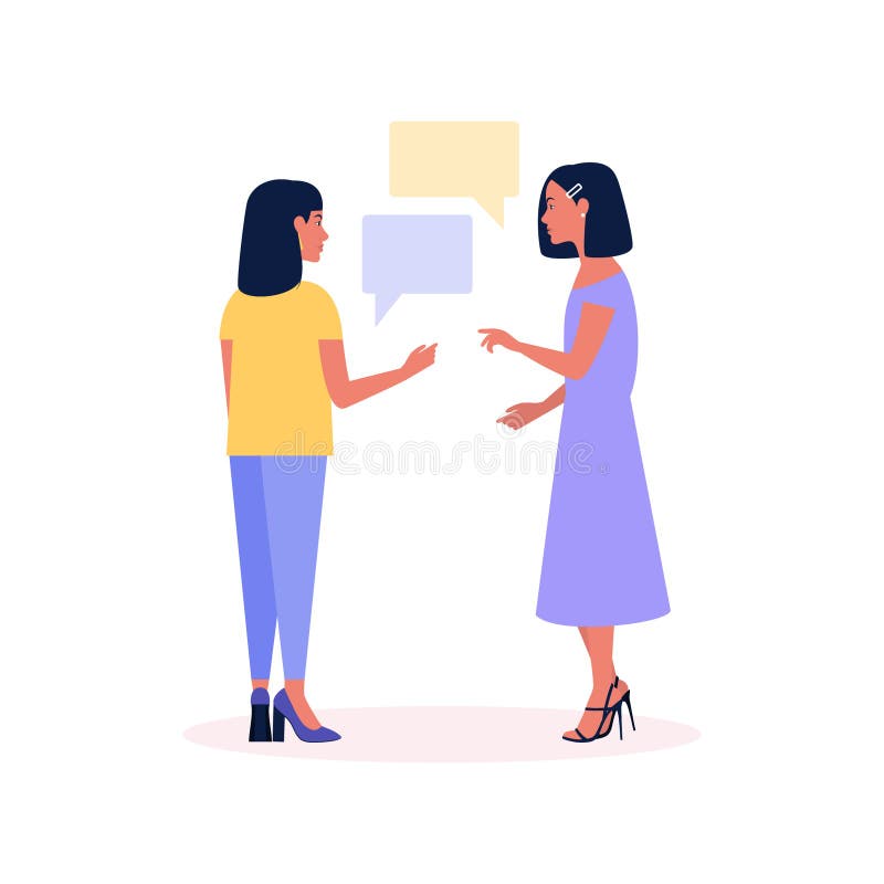 Talking women stock vector. Illustration of speech, space - 202377974