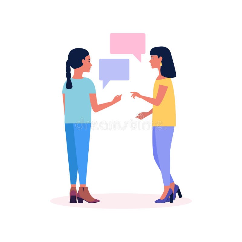 Talking women stock vector. Illustration of speech, space - 202377974
