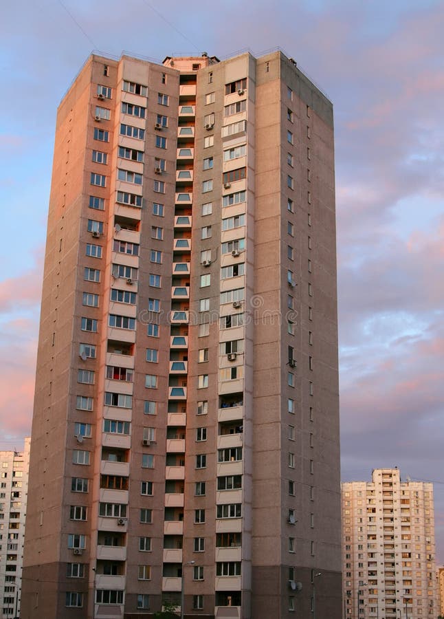 Tall Apartment Buildings Under Construction Stock Image - Image of ...