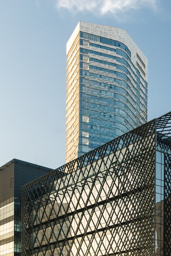 Tall Apartment Building and Blue Sky Stock Photo - Image of apartment ...