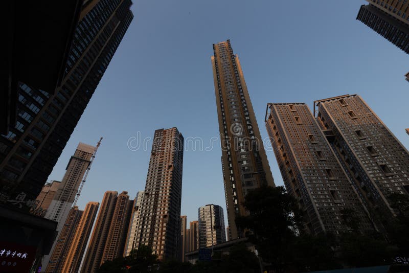 Tall Apartment Buildings in Changsha China Editorial Photography ...