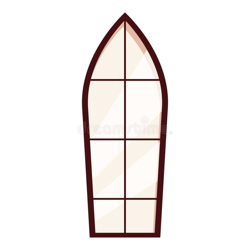 Tall Arched Window with Rectangular Panes Letting Light in Stock ...