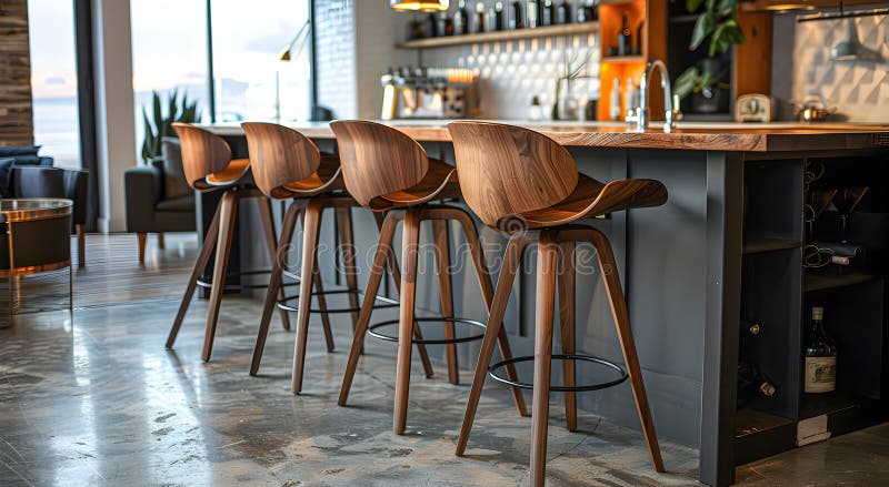 Tall Bar Stool for Kitchen or Restaurant Bar Stools Stock Photo - Image ...