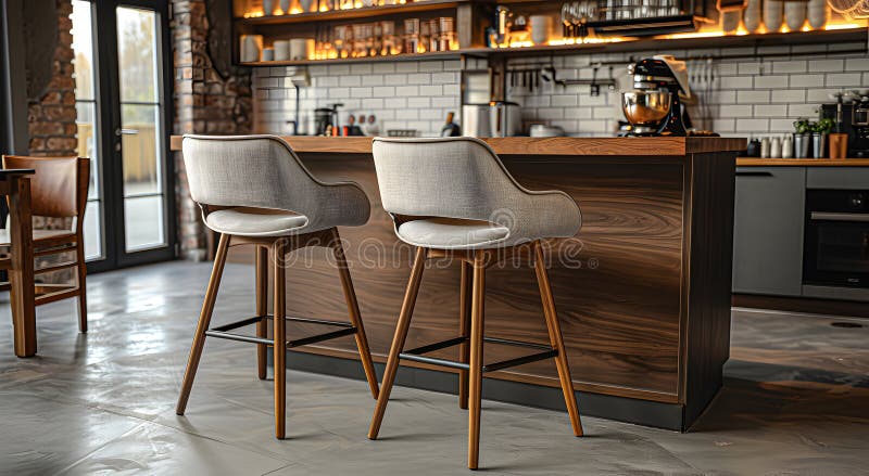 Tall Bar Stool for Kitchen or Restaurant Bar Stools Stock Image - Image ...