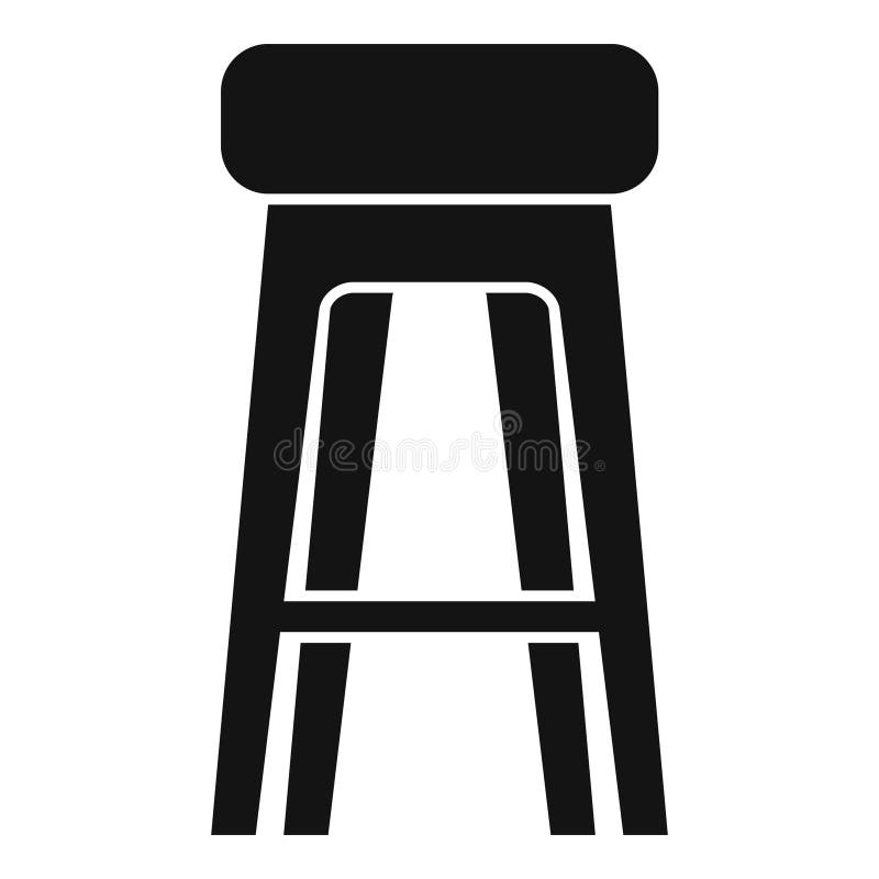 Tall Bar Stool Standing on White Background Stock Vector - Illustration ...