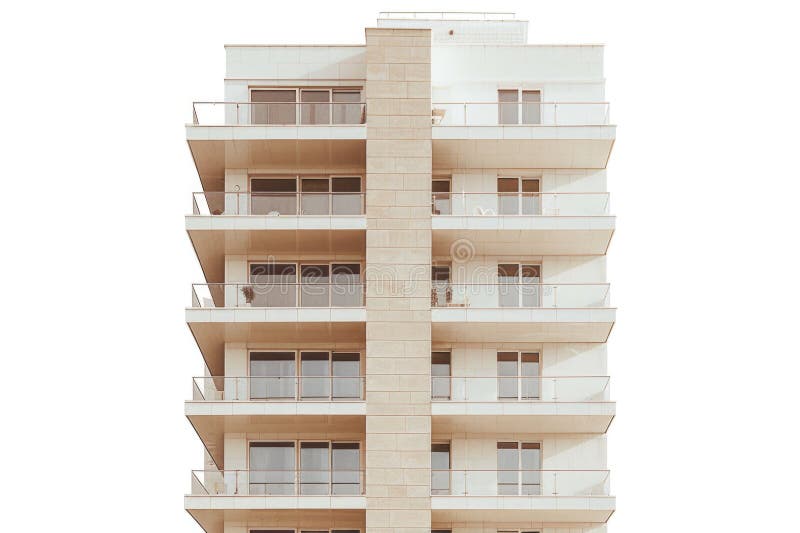 Tall Beige Building with Multiple Balconies, Perfect for Architecture ...