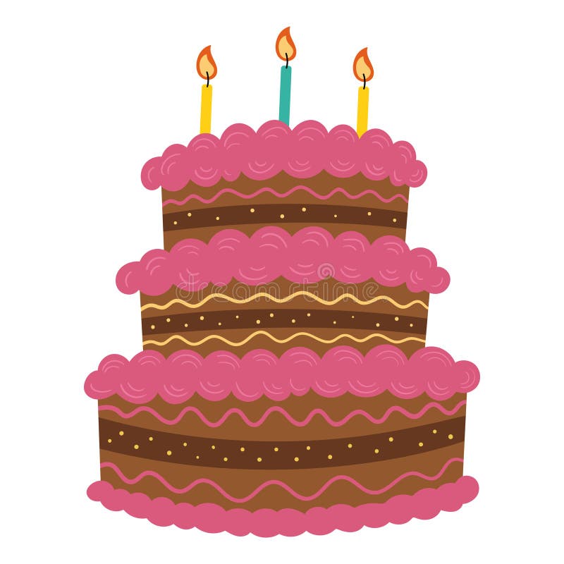Tall Birthday Cake Icon stock vector. Illustration of festive - 359285857