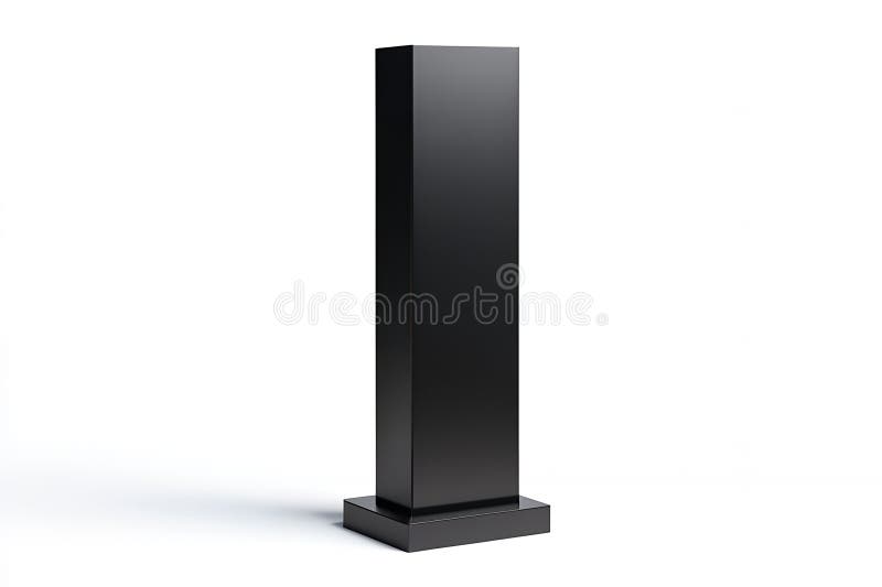Tall Black Rectangular Stand Mockup Isolated on White Background Ideal ...