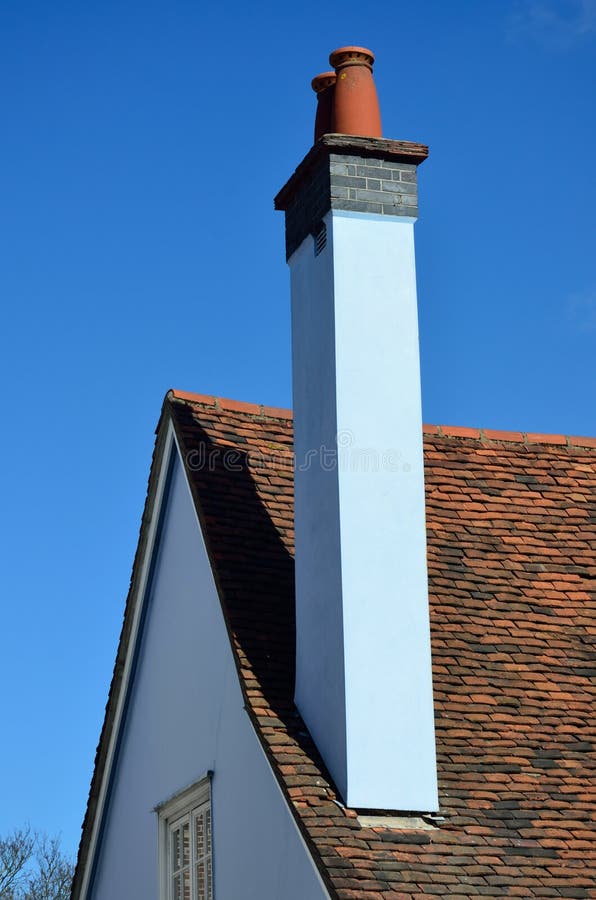 Tall Blue Chimney stock photo. Image of structure, protection - 39256274